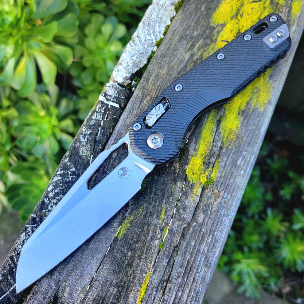 Microtech 210-10FLGTBK MSI S/E Stonewash Fluted Black G10 Folder || WE BE KNIVES – We Be Knives